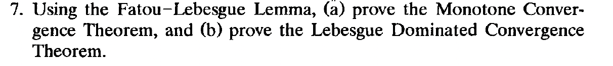 Solved Using the Fatou-Lebesgue Lemma, (a) prove the | Chegg.com Solved Using the Fatou-Lebesgue Lemma, (a) prove the | Chegg.com