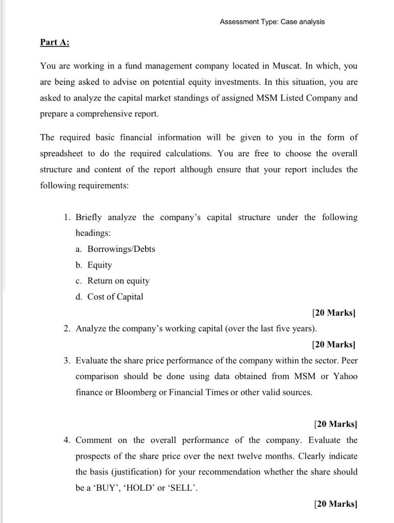 ues any fund management company located in Muscat to | Chegg.com