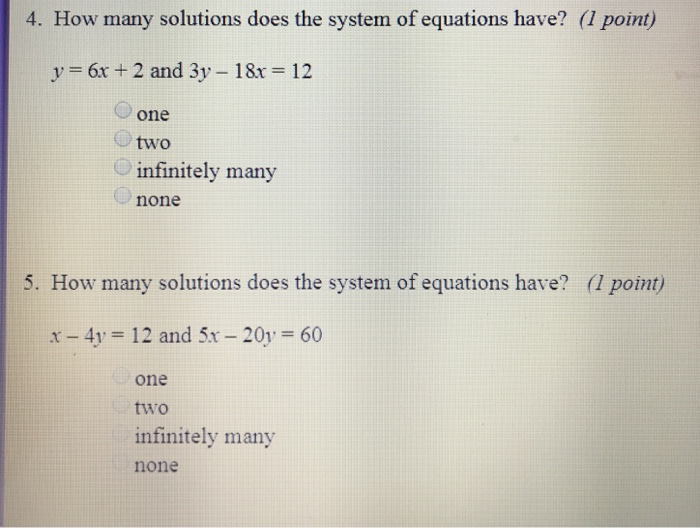 Solved 4. How many solutions does the system of equations | Chegg.com