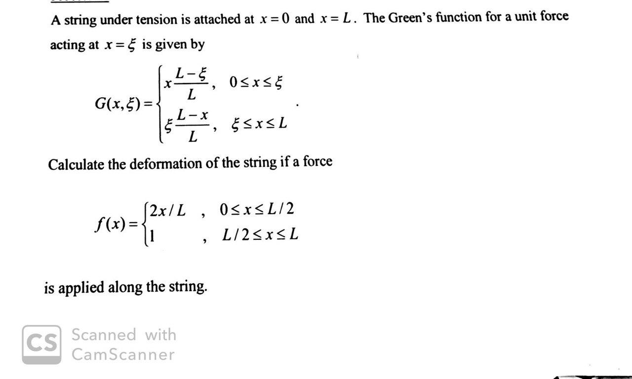 Solved A string under tension is attached at x = 0 and x = | Chegg.com