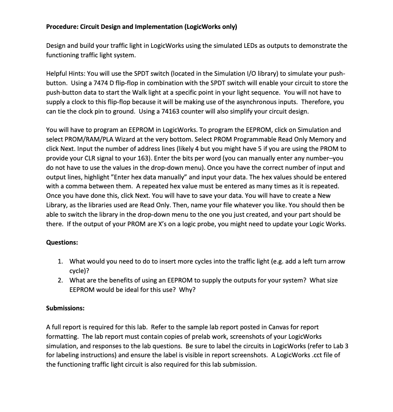 Complete a truth table for traffic light signal | Chegg.com