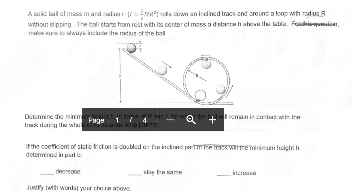 Solved A solid ball of mass \( \mathrm{m} \) and radius \( | Chegg.com
