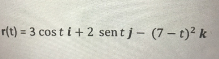 Solved r(t) = 3 cos t 1 + 2 sen tj-(7-t)2k | Chegg.com