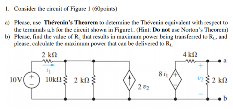 Solved 1. Consider the circuit of Figure 1 (60points) a) | Chegg.com