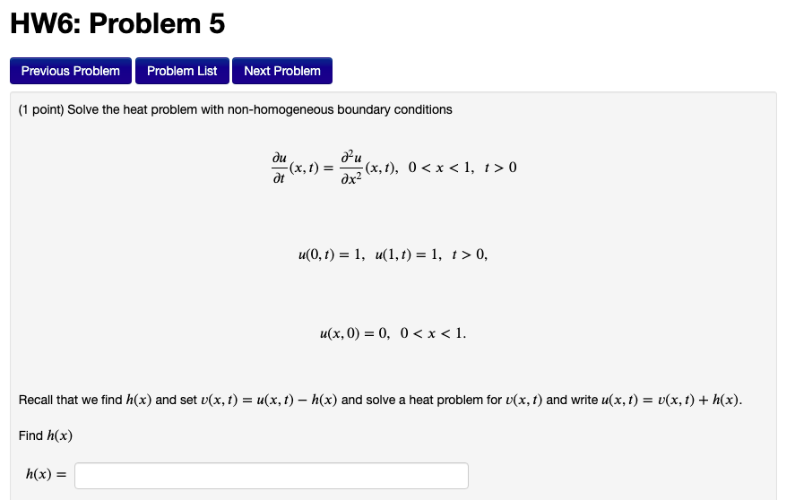 Solved HW6: Problem 5 Previous Problem Problem List Next | Chegg.com