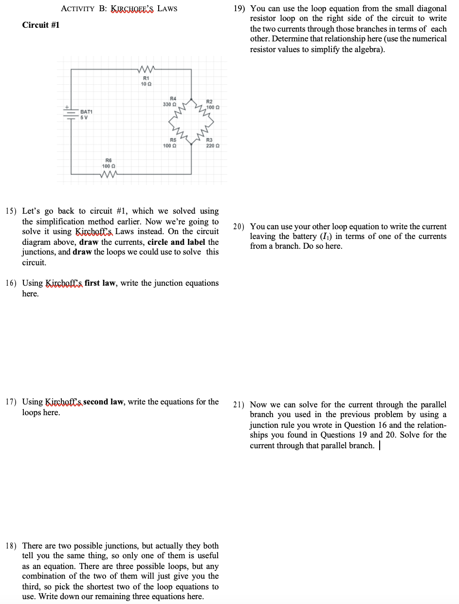 Solved Activity B: KubChoeE'S Laws Now you can calculate the | Chegg.com
