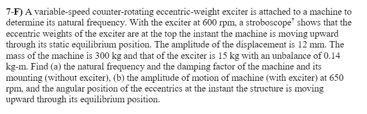 Solved 7-F) A variable-speed counter-rotating | Chegg.com
