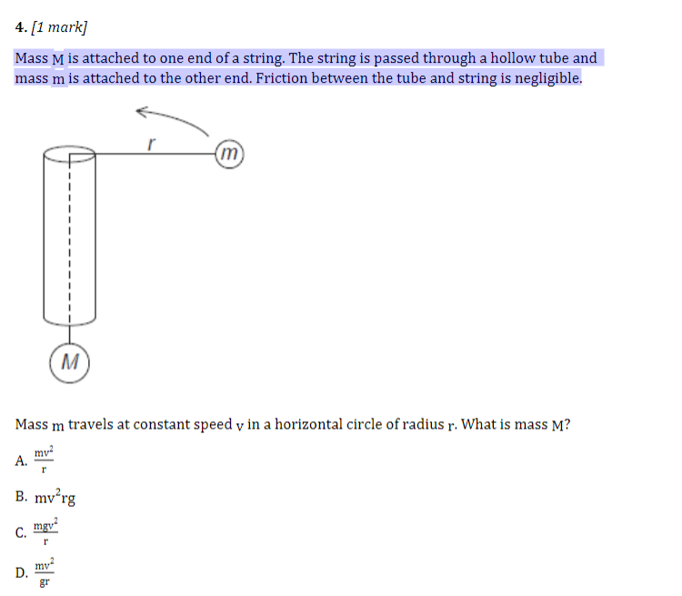 Solved 2. [1 mark] An object moves in a circle of constant | Chegg.com