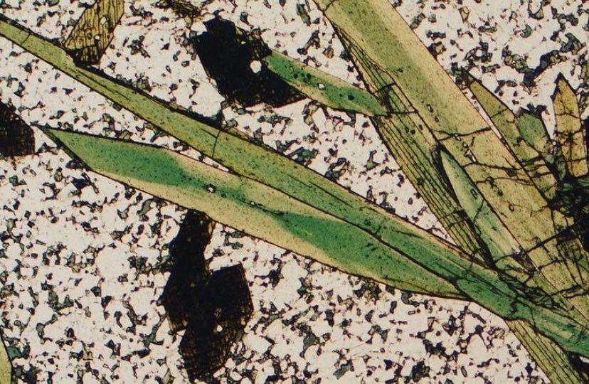 Solved 1. This alkaline syenite, the green minerals shown | Chegg.com