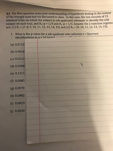 Q1. The first question tests your understanding of | Chegg.com