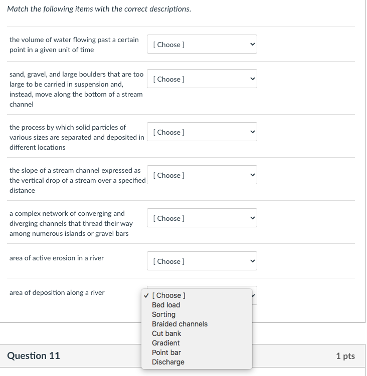 Solved Match the following items with the correct | Chegg.com