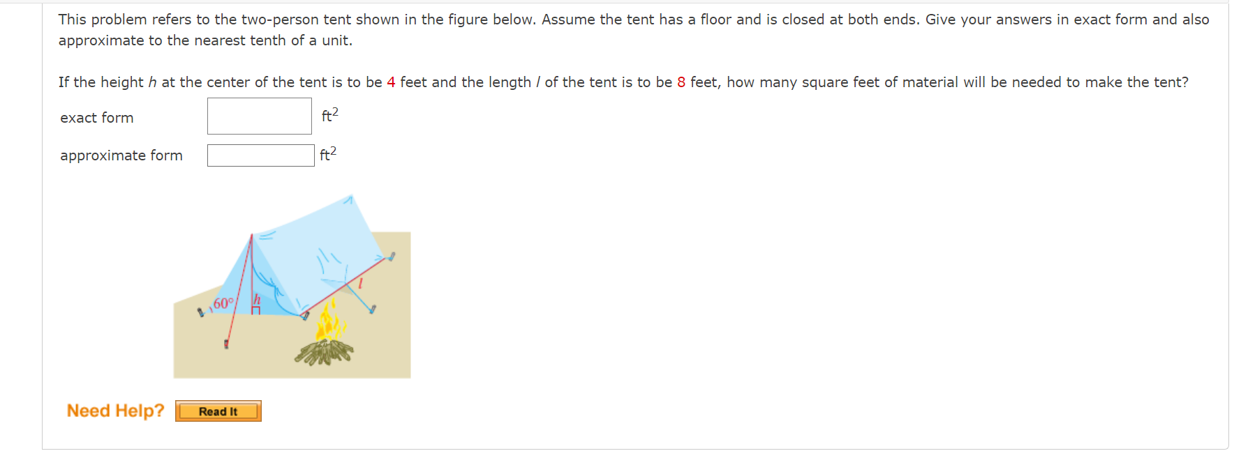 Solved This problem refers to the two-person tent shown in | Chegg.com