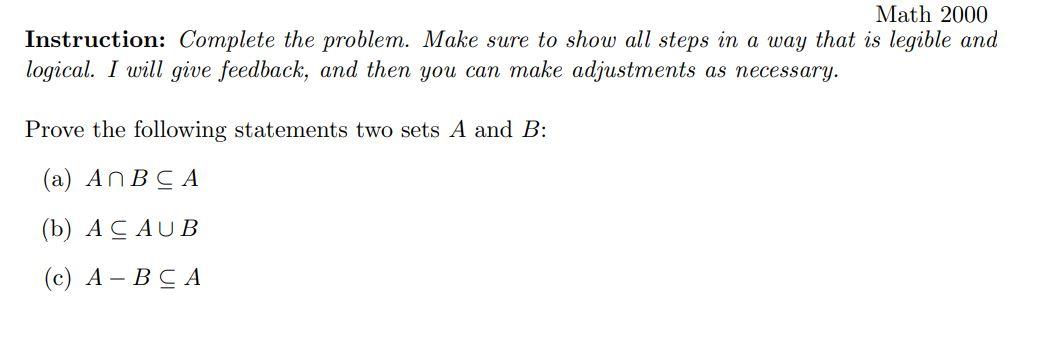 Solved Math 2000 Instruction: Complete the problem. Make | Chegg.com