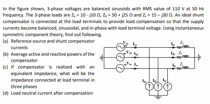 In the figure shown, 3-phase voltages are balanced | Chegg.com