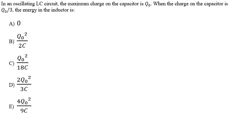 Solved In an oscillating LC circuit, the maximum charge on | Chegg.com