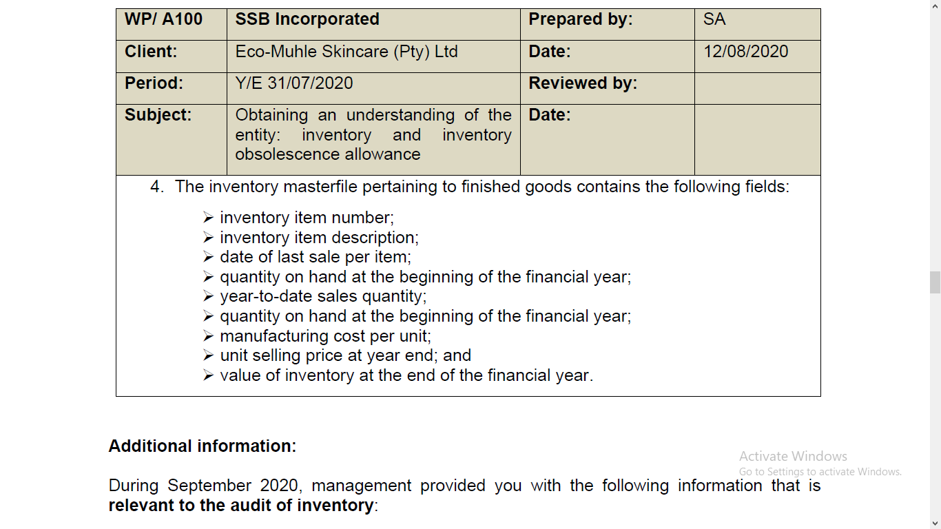 INVENTORIES, INVENTORY OBSOLESCENCE ALLOWANCE AND THE | Chegg.com