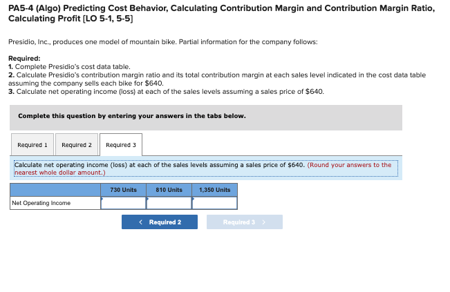 Solved PA5-4 (Algo) Predicting Cost Behavior, Calculating | Chegg.com