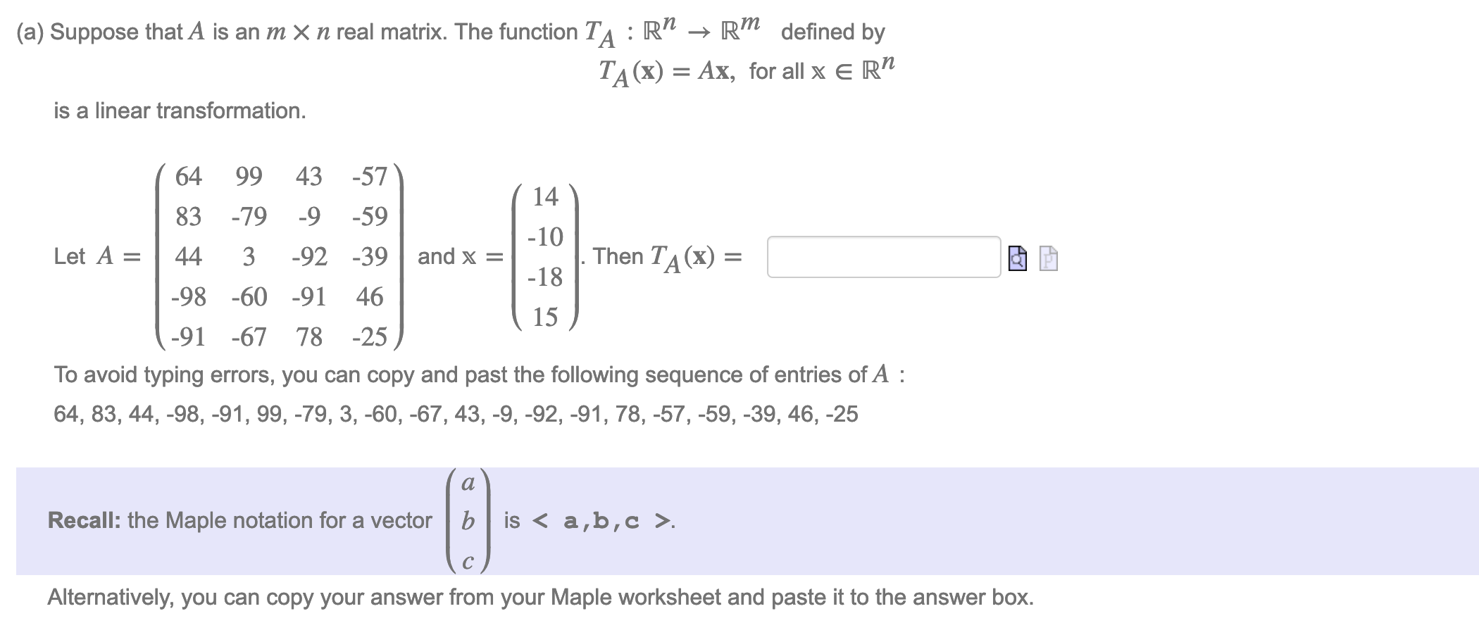 Solved (a) Suppose that A is an m X n real matrix. The | Chegg.com