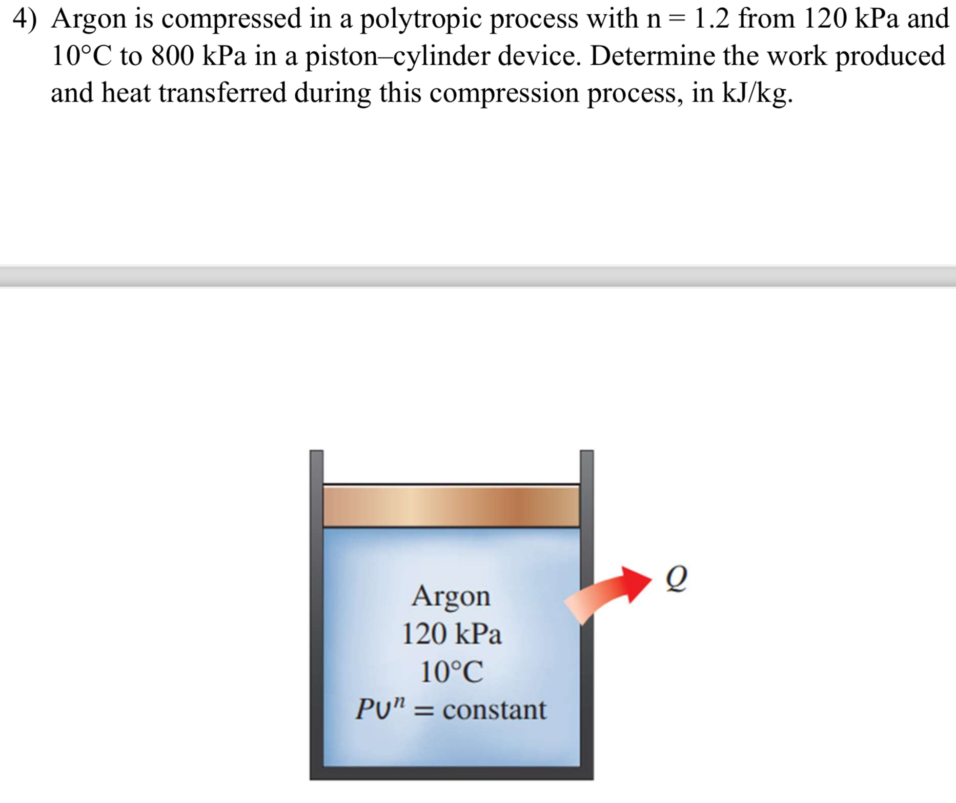 Solved 4 Argon Is Compressed In A Polytropic Process With