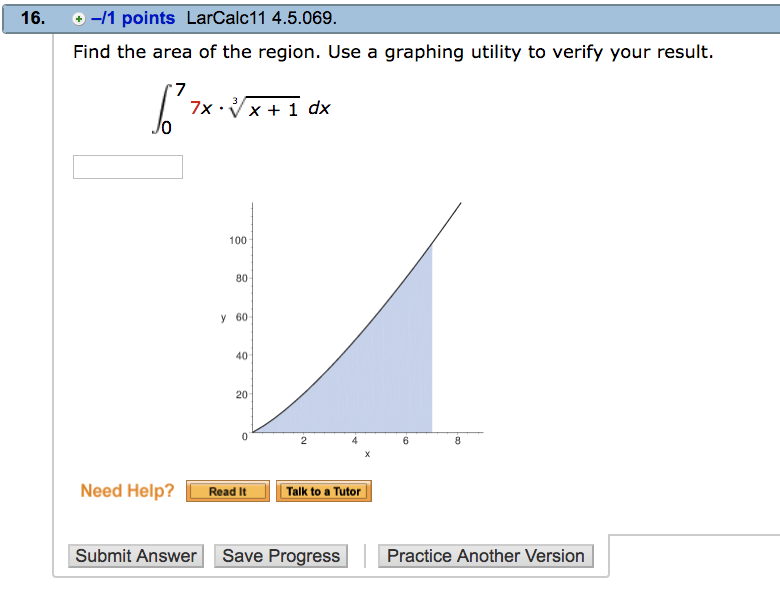 Solved 16, +-1 points LarCalc11 4.5.069 Find the area of the | Chegg.com Solved 16, +-1 points LarCalc11 4.5.069 Find the area of the | Chegg.com