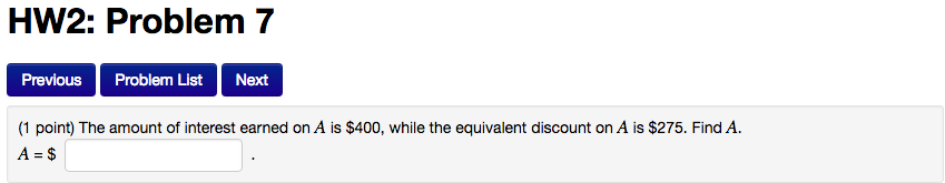 Solved HW2: Problem 7 Previous Problem List Next (1 point) | Chegg.com