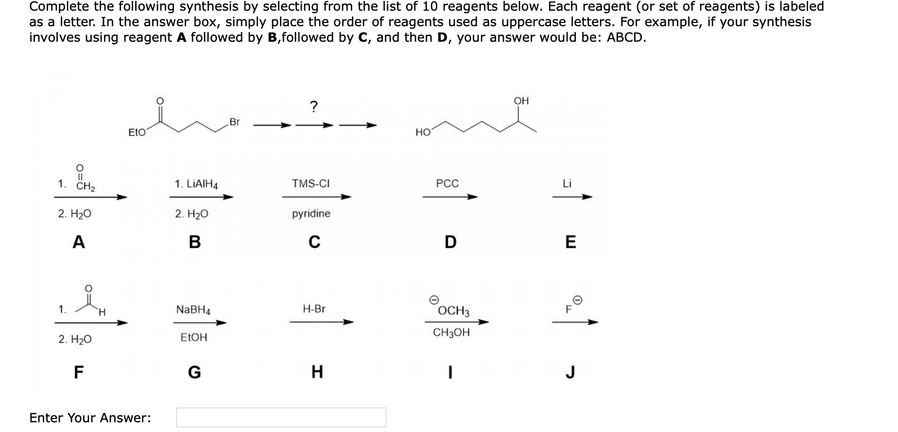 Solved Complete the following synthesis by selecting from | Chegg.com