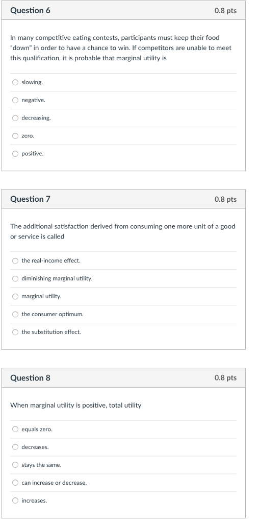 Solved Question 6 0.8 pts In many competitive eating | Chegg.com