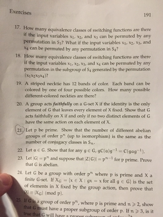 Solved Exercises 191 How many equivalence classes of | Chegg.com