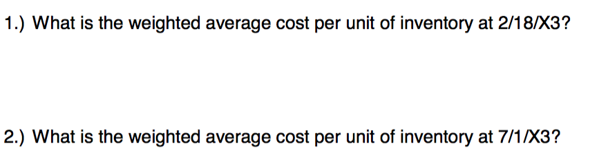 Solved Calculating Weighted Average Unit Cost Under the | Chegg.com