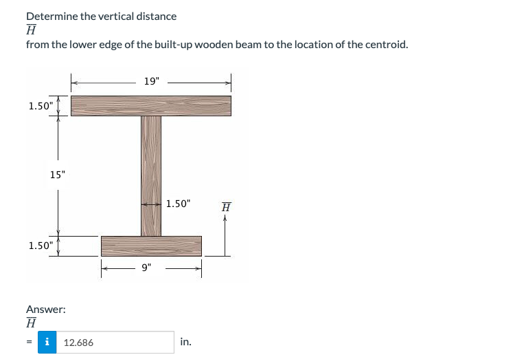 Solved Determine the vertical distance н from the lower edge | Chegg.com