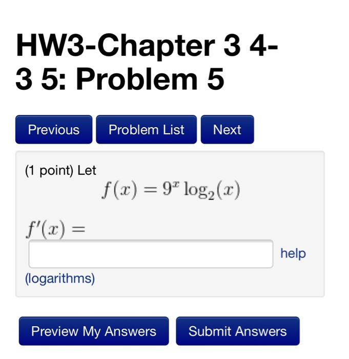 Solved HW3-Chapter 3 4- 3 5: Problem5 Previous Problem List | Chegg.com
