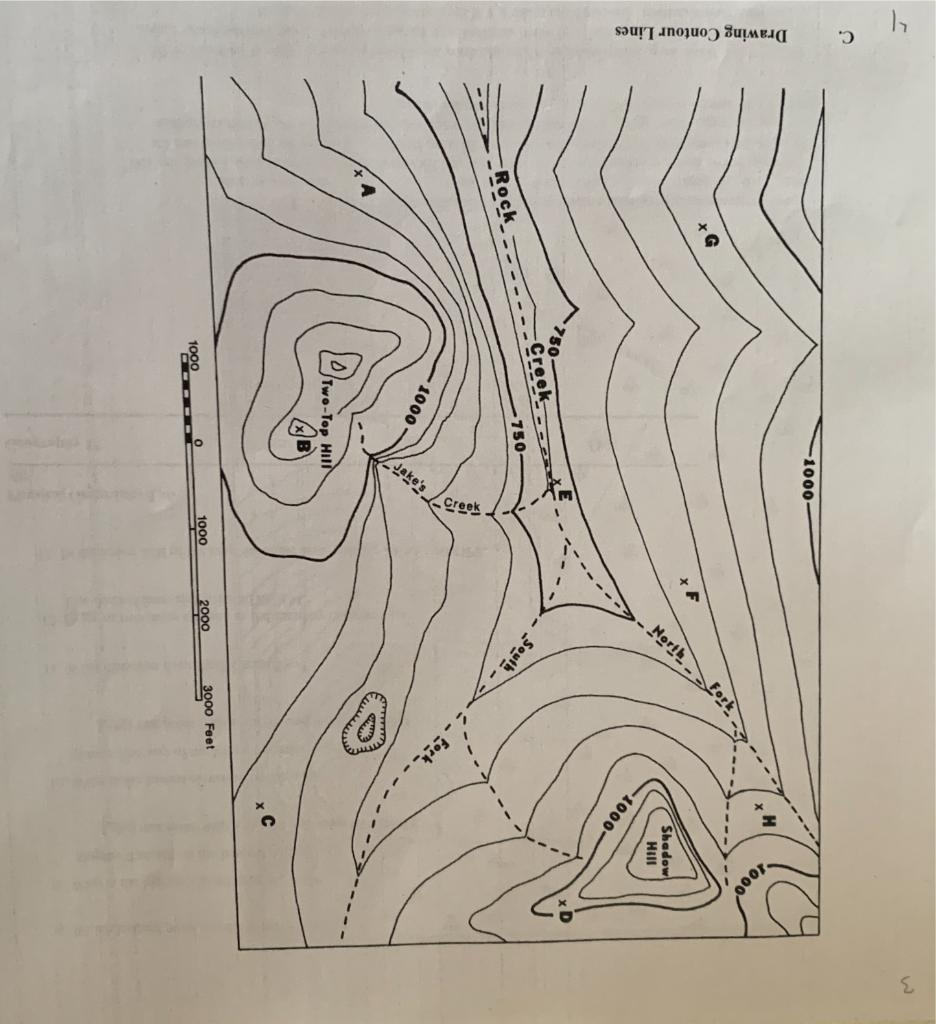 Solved Z. B. Reading Contour Lines Identify the requested | Chegg.com