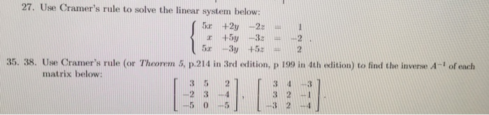 Solved 27. Use Cramer's rule to solve the linear system | Chegg.com