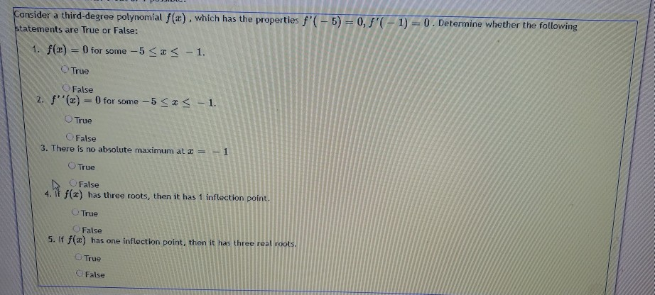 Solved - POLE Consider a third-degree polynomial f(x), which | Chegg.com
