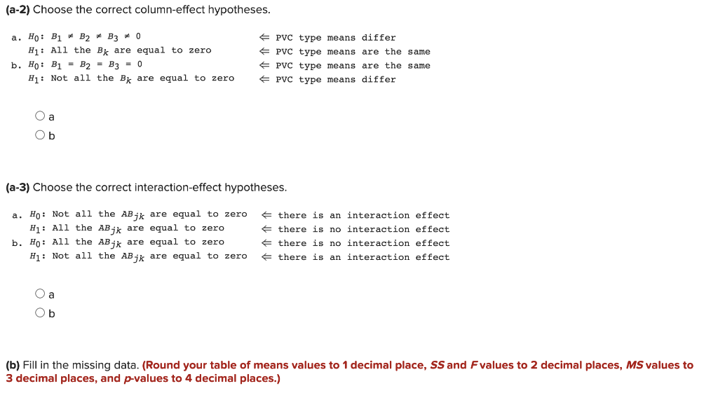 Solved Three samples of each of three types of PVC pipe of | Chegg.com