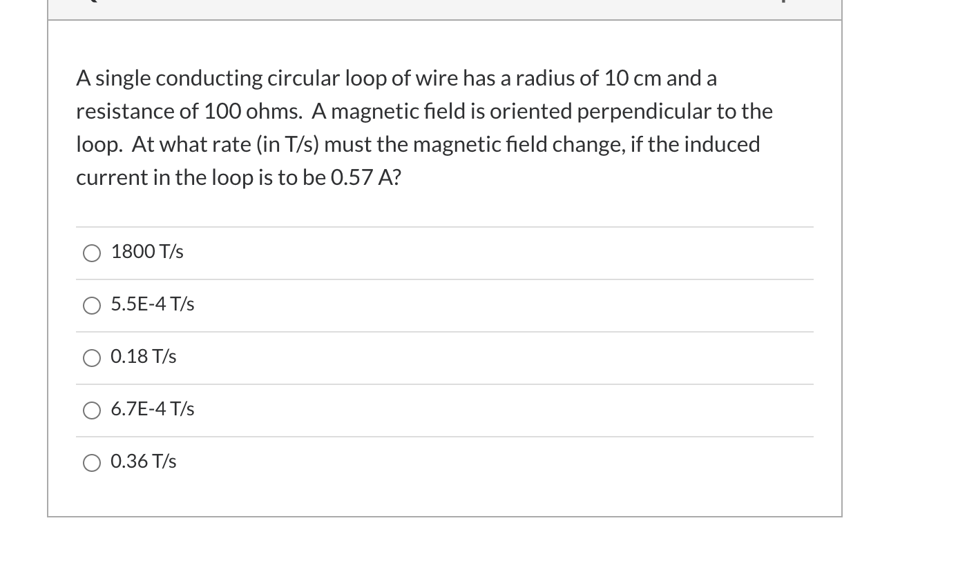 Solved A single conducting circular loop of wire has a | Chegg.com