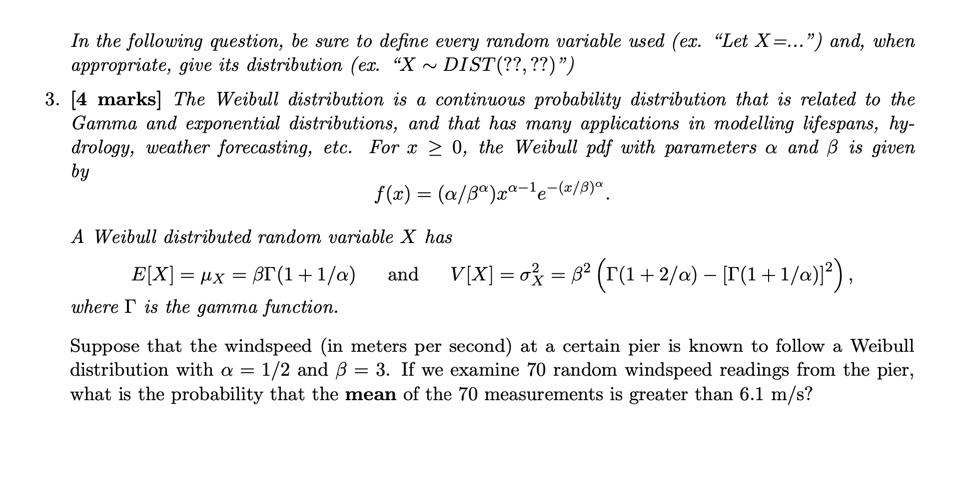 Solved In The Following Question Be Sure To Define Every 