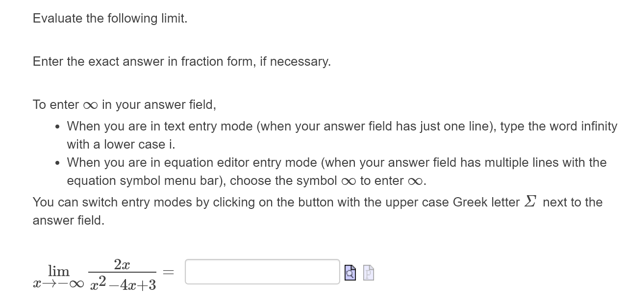 Solved Evaluate the following limit. Enter the exact answer | Chegg.com