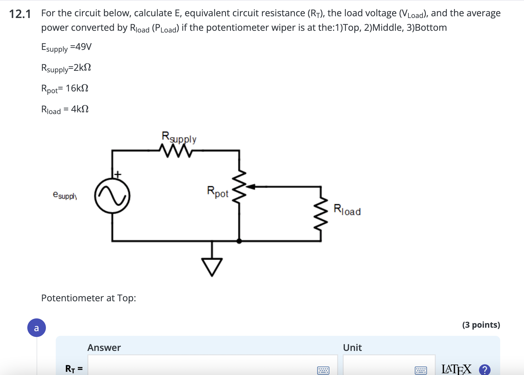 Solved 12.1 ﻿For the circuit below, calculate E, ﻿equivalent | Chegg.com