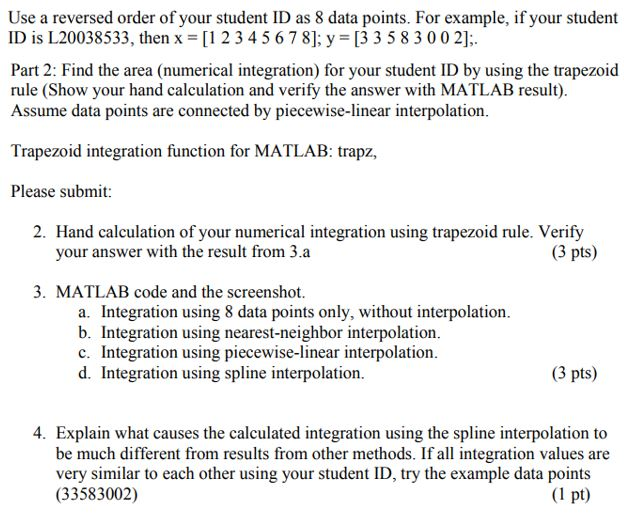 Solved Use a reversed order of your student ID as 8 data | Chegg.com
