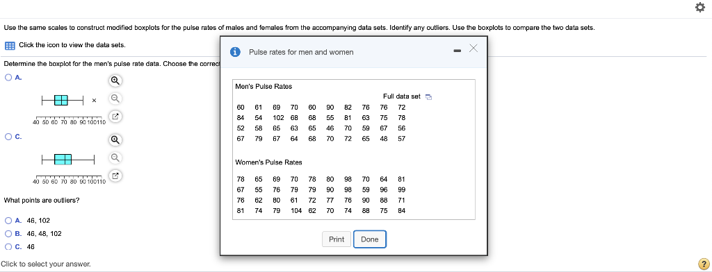 Solved Use the same scales to construct modified boxplots | Chegg.com