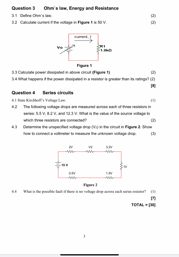 Solved Question 3 Ohm's law, Energy and Resistance 3.1 | Chegg.com
