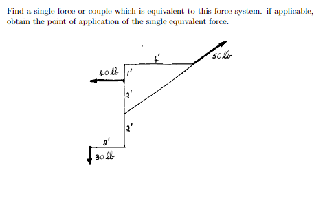 Solved Find a single force or couple which is equivalent to | Chegg.com