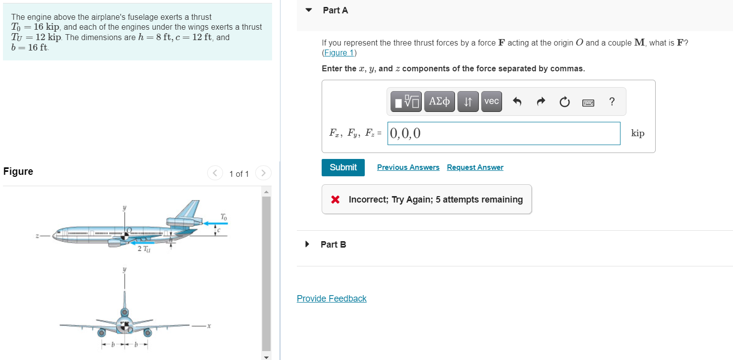Solved Part A The engine above the airplane's fuselage | Chegg.com