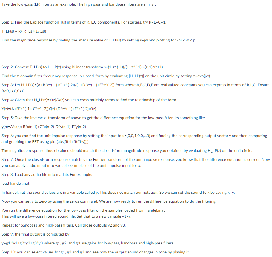 Just need help on figuring out how to do the first 7 | Chegg.com