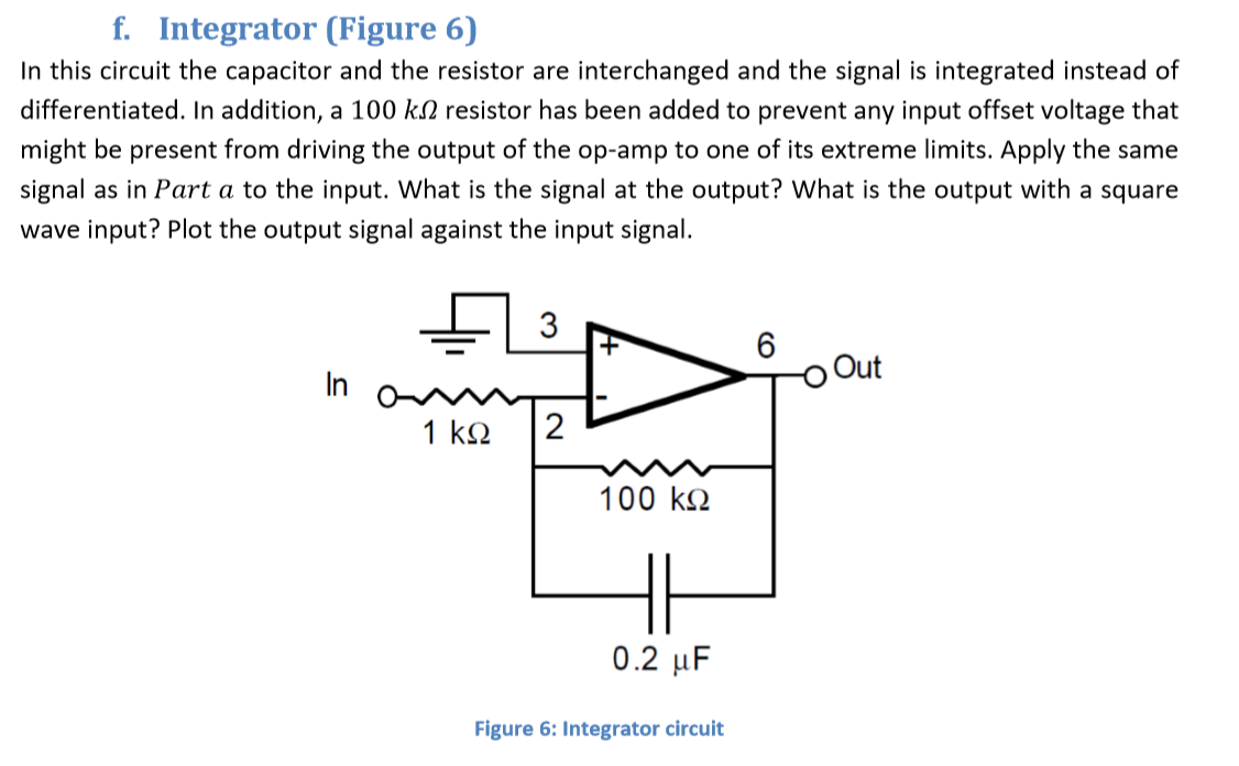 Solved a. Comparator (Figure 1) Apply a 1 kHz sine wave | Chegg.com