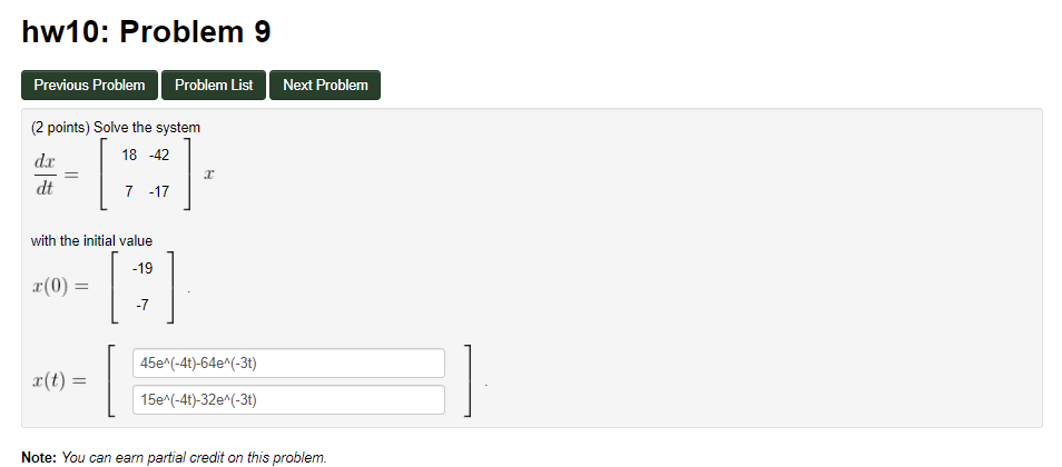 Solved hw10: Problem 9 Previous Problem Problem List Next | Chegg.com