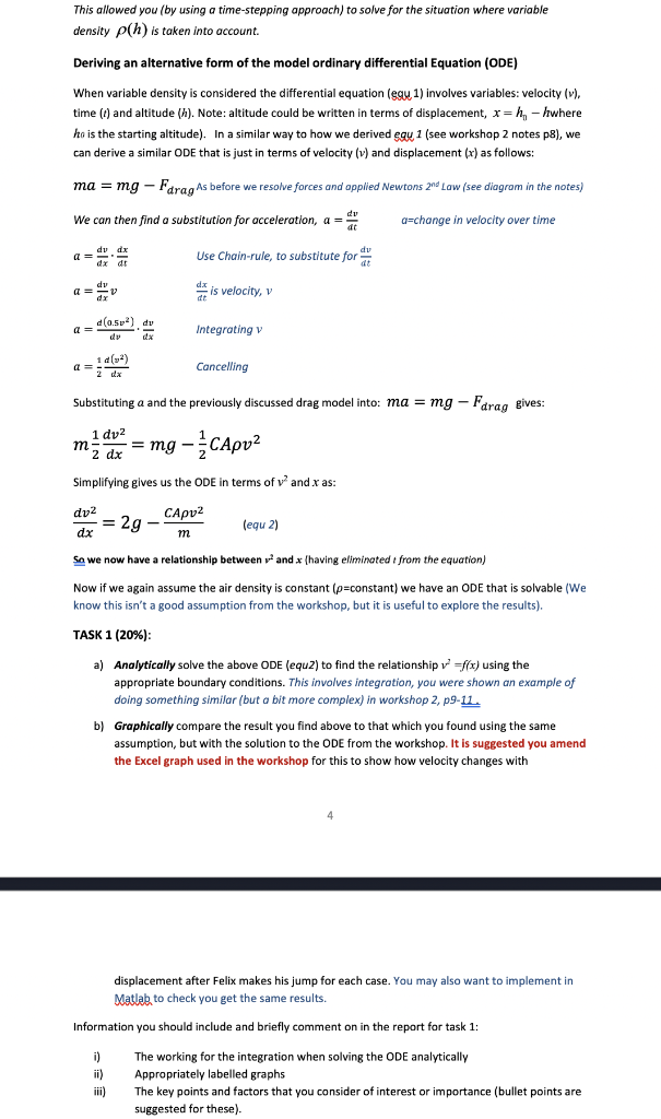 Solved Analytically solve the above ODE (equ2) to find the | Chegg.com