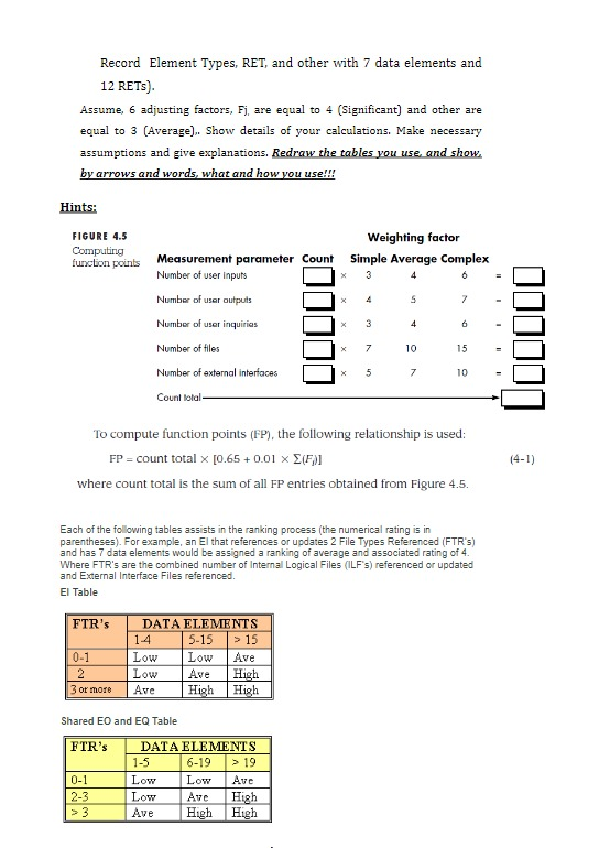 Q5. (23 points) Calculate adjusted function points | Chegg.com