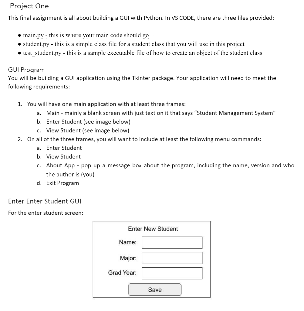 Solved Project One This final assignment is all about | Chegg.com